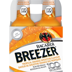 Bacardi Breezer Tropical Orange Smoothie Nutritional Information ...